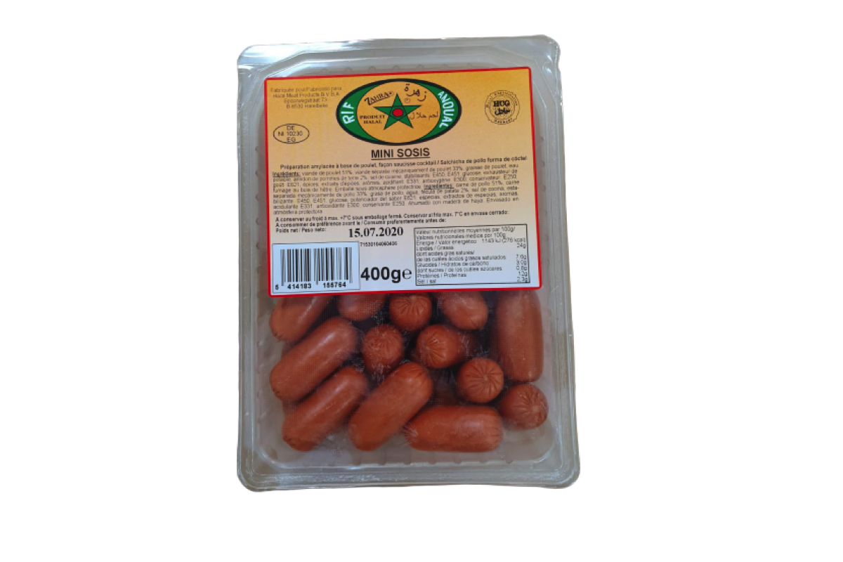 Mini saucisse de volaille 400g - Les halles du sud